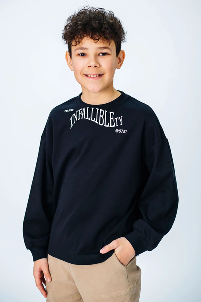 Свитшот Мальчики Deloras черный, размер 158 купить c доставкой на OZON по низкой цене (1691918510)