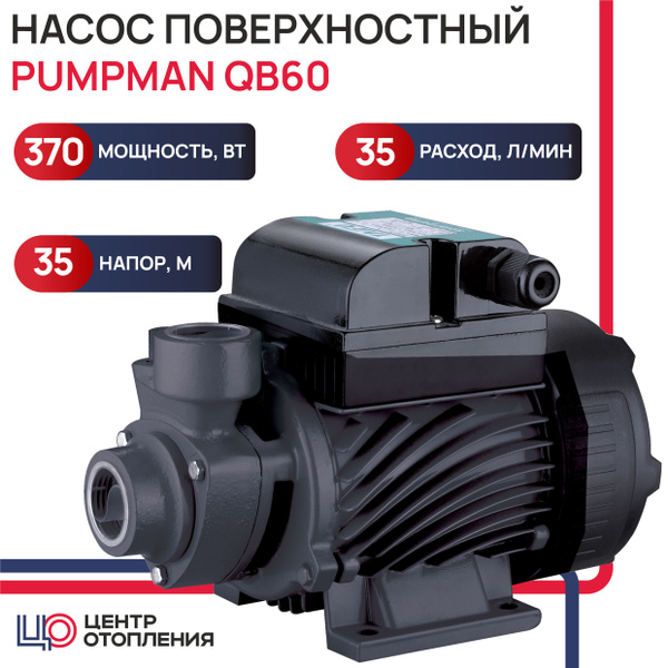 Садовый насос Pumpman Поверхностный вихревой насос QB60 купить c доставкой на OZON по низкой ...