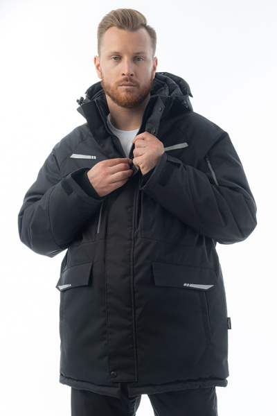 Куртка рабочая Мужской BRODEKS, размер 62, 60 черный, рост 182-188 Мембранные материалы ...