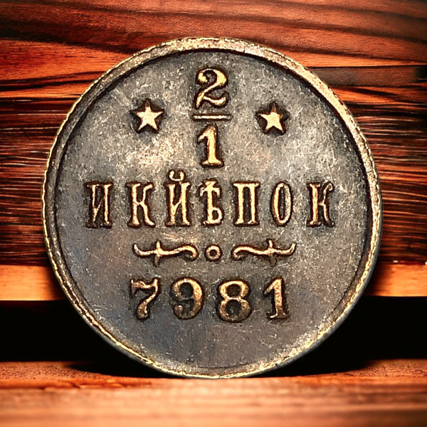 Монета Российской Империи 1/2 копейки 1897 года (брак, зеркальная) купить на OZON по низкой цене ...
