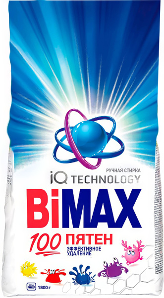 Порошок BiMAX 100 пятен Ручная стирка для стирки белья, 1.8 кг купить на OZON по низкой цене ...