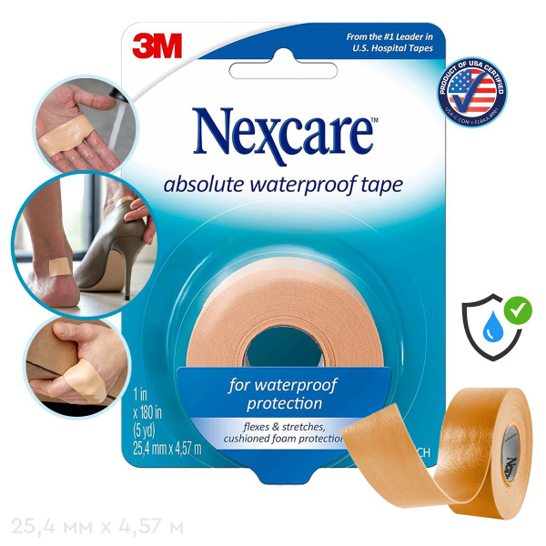 Водонепроницаемая лента 3M Nexcare (Absolute Waterproof Tape) 25,4см x ...