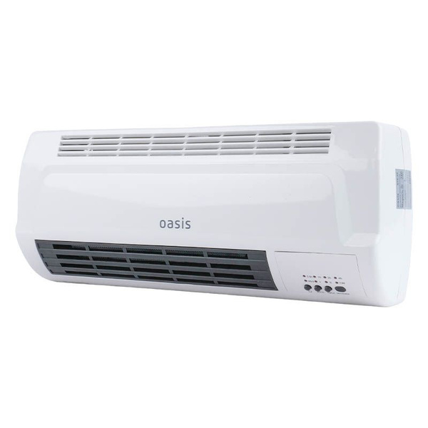 Обогреватель для дома, тепловентилятор Oasis NTB-20, настенный, 2кВт, обогрев 25 кв.м., таймер ...