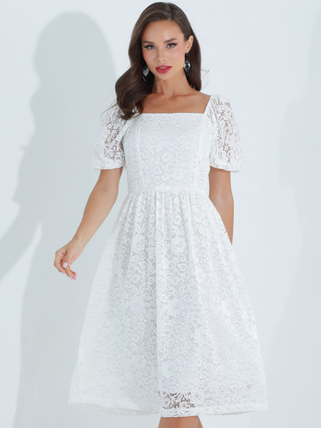 Платье Женский DStrend белый Полиэстер, размер 48 купить c доставкой на OZON по низкой цене ...