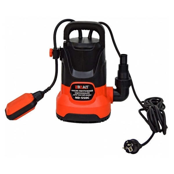 Насос дренажный погружной BRAIT ND-550C садовый 550Вт; 5 мм; макс. напор 8м; для чистой воды ...