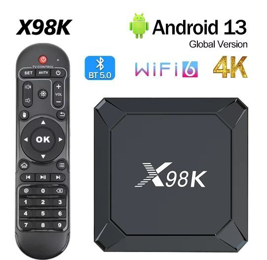 2024 Последний Интеллектуальный медиаплеер X98K, RK3528 Android 13, WIFI6/BT5.0, HDR10+, H.265 ...