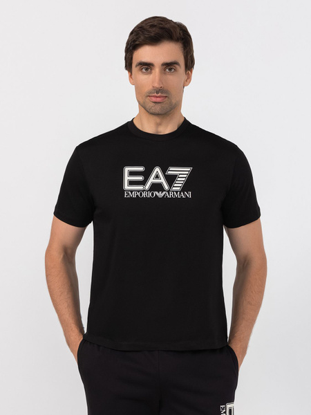 Футболка EA7, размер 52, 54, цвет черный, Хлопок 100% - купить по выгодной цене в интернет ...
