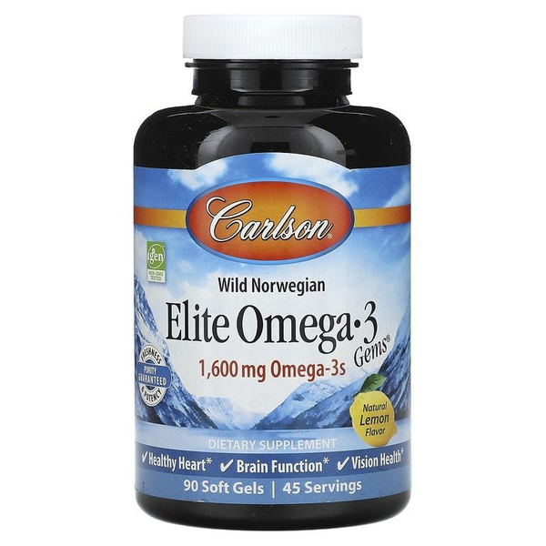 Carlson Labs, Elite Omega-3 Gems, Омега-3, 1600 мг, 90 капсул купить на OZON по низкой цене ...