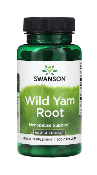 Дикий ямс, экстракт корня дикого ямса, Wild yam root Swanson,100 капсул ...