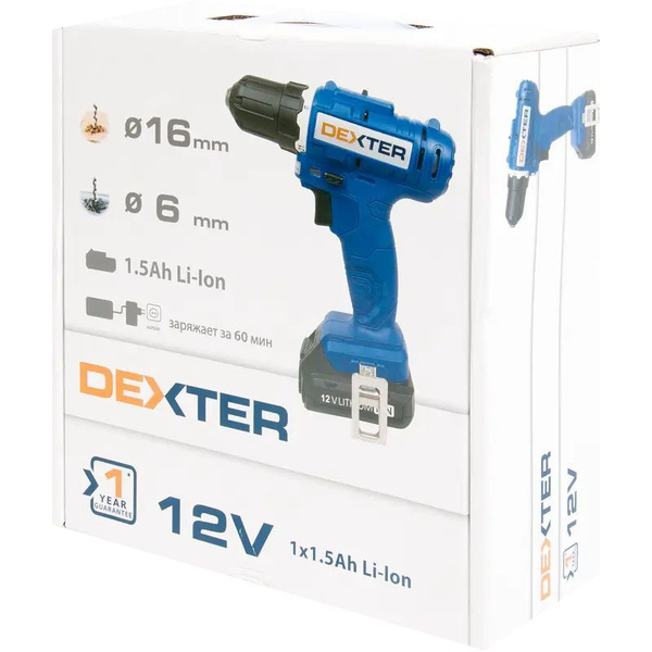 Дрель аккумуляторная Dexter ML-CD92-120S, 12 В Li-ion 1.5 Ач купить на OZON по низкой цене ...