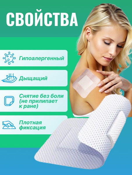 Лейкопластырь Teneris (Тенерис) послеоперационный с подушечкой на ...