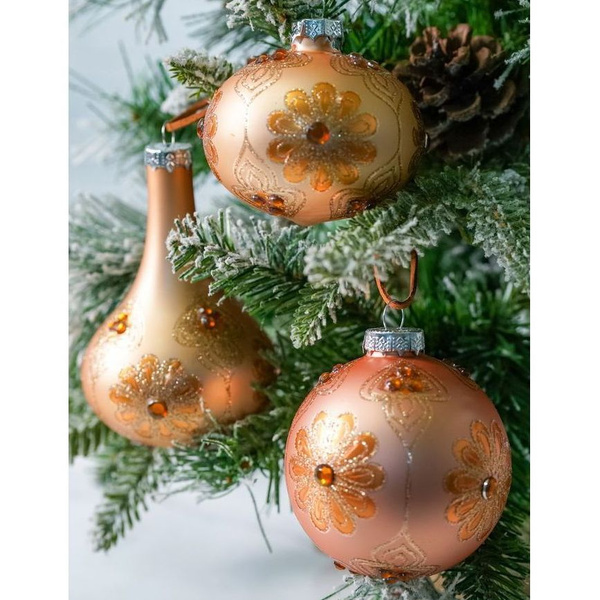 Набор ёлочных шаров Kaemingk, диаметр 8 см, купить c доставкой на OZON по низкой цене (1757415356)