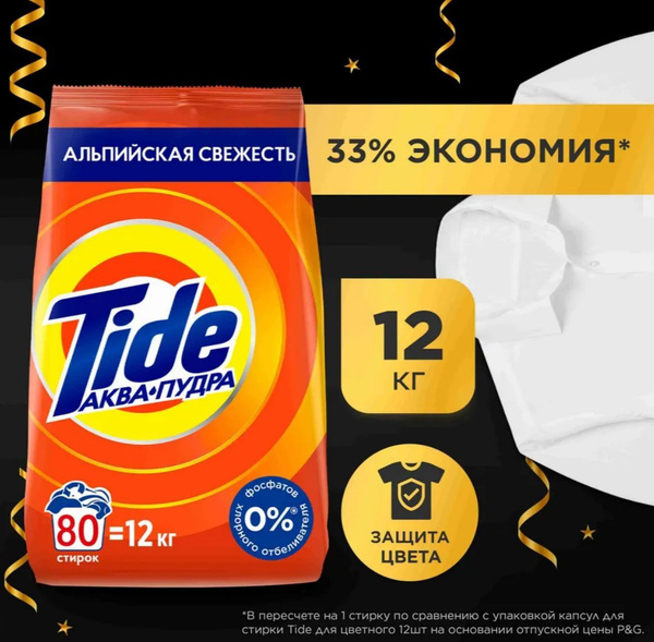 Стиральный порошок Tide Аквапудра Альпийская свежесть, автомат ...