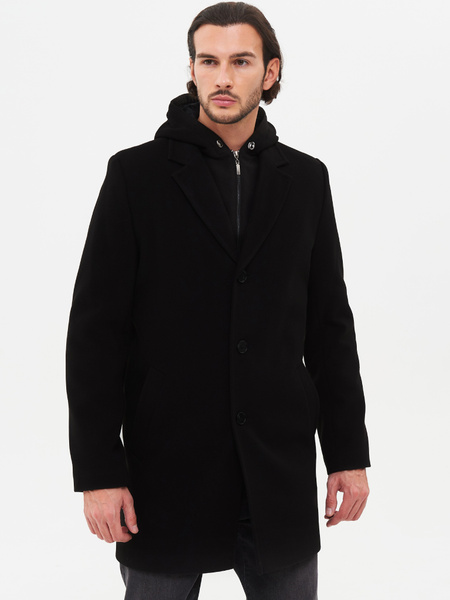 Пальто Sainy, Еврозима, размер 56, цвет черный, Драп - купить по ...