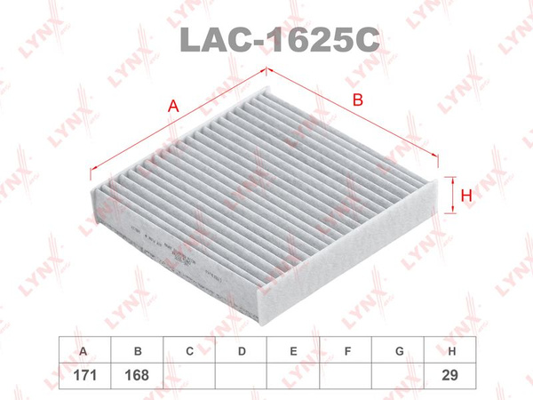 Фильтр салонный угольный LYNXauto LAC-1625C купить на OZON по низкой ...