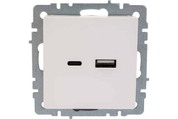Розетка BRITE USB A+C 18Вт РЮ11-1-БрБ бел. IEK BR-U22-018-K01 купить на OZON по низкой цене ...