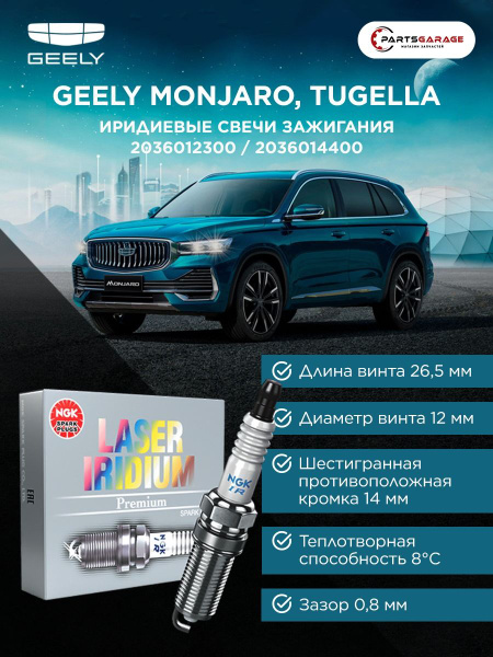 NGK Свеча зажигания арт. 2036012300;2036014400 NGK LASER IRIDIUM 91654 ...