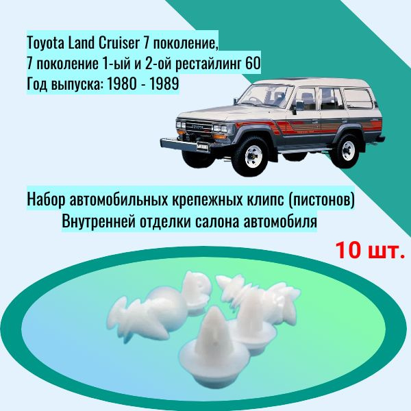 Клипса крепежная автомобильная, 10 шт. купить c доставкой на OZON по ...