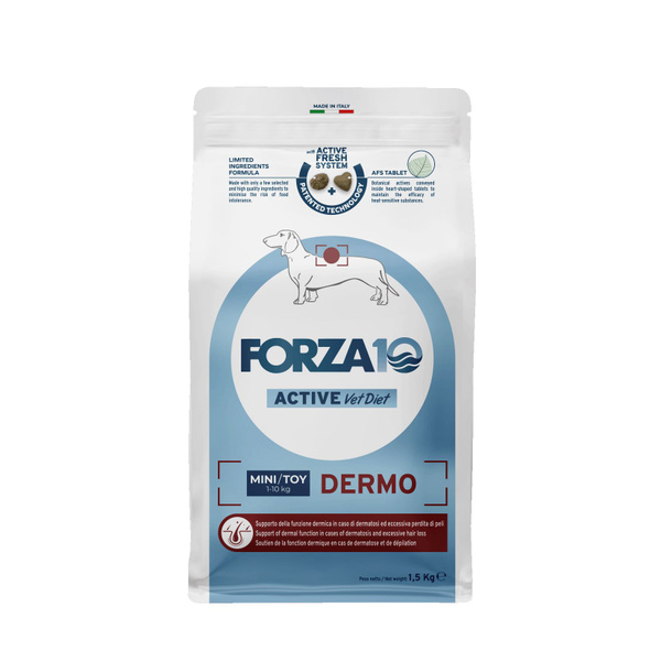 Корм сухой Forza10 "Active VetDiet DERMO mini/toy", для взрослых собак мелких пород с ...