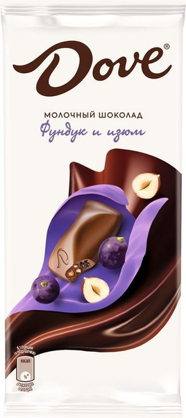 Шоколад Dove с изюмом и дробленым орехом 90г купить на OZON по низкой ...