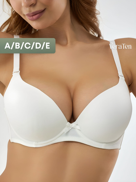 Бюстгальтер Женский VERATEN на косточках, классическая чашка, размер 85B белый Полиэстер ...