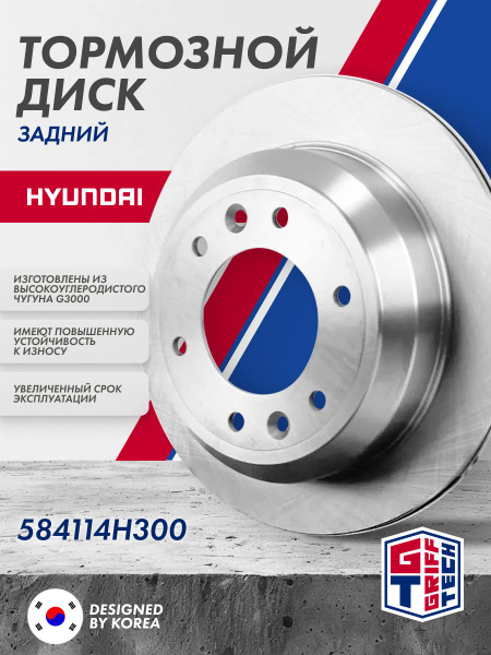 Тормозной диск задний Hyundai H-1 ; Travel ; Starex ; 584114H300 купить ...