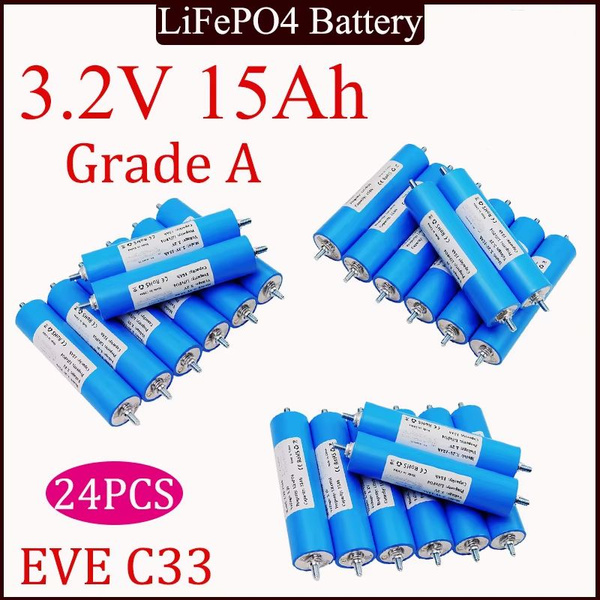 24 шт. новых литий-фосфатных аккумуляторов класса A 3,2 В 15 Ач для 15000 мАч высокой емкости ...