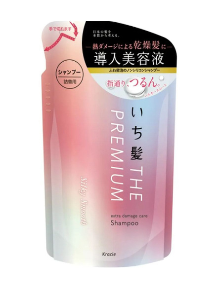 Kracie "ICHIKAMI The PREMIUM" Премиальный шампунь "Шелковистость и Гладкость" для ухода за ...