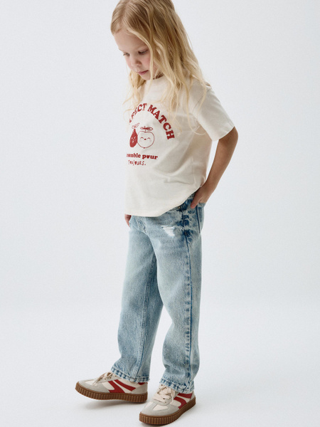 Джинсы Девочки SELA голубой, размер 110 Узбекистан На любой сезон Повседневный купить c ...