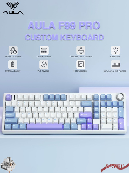 AULA Игровая клавиатура беспроводная Беспроводная механическая ...