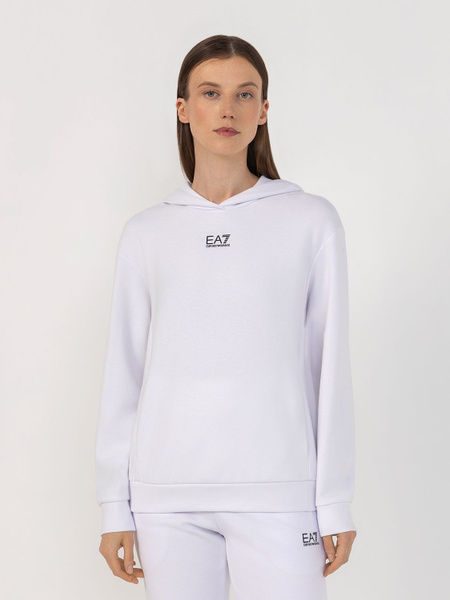 Худи Женский EA7 белый Полиэстер, Хлопок, размер 44, 46 Турция купить c доставкой на OZON по ...