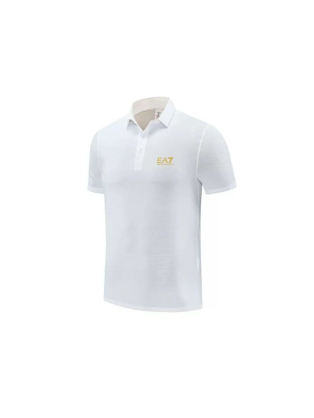 Поло Мужской EA7 белый Короткий, размер 54, 56 Хлопок Спортивный купить c доставкой на OZON по ...