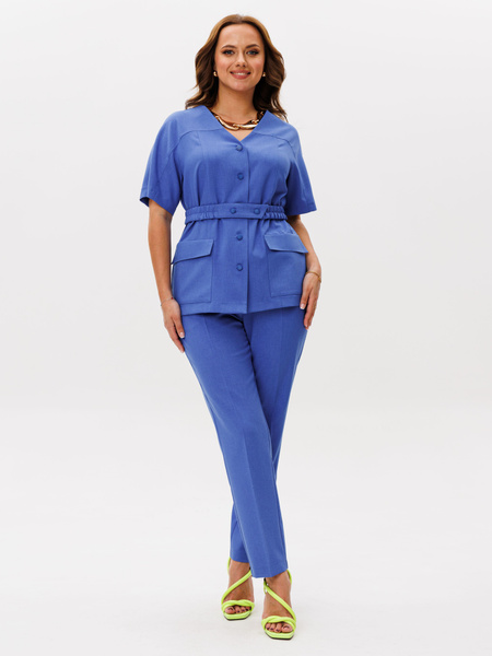 Костюм классический Женский KOVALEVICH Повседневный брючный васильковый, размер 54 Беларусь ...