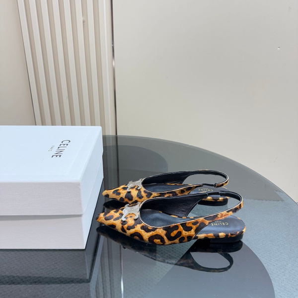 Туфли Женский Celine Овчина размер 39 Без каблука 4 слингбэки Без застёжки Заострённый нос