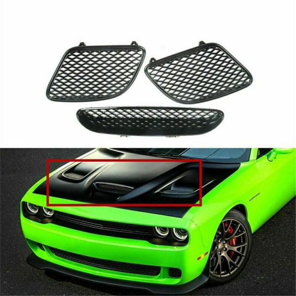Подходит для Dodge Challenger SRT Hellcat 15-19, черный капот, сетчатая ...