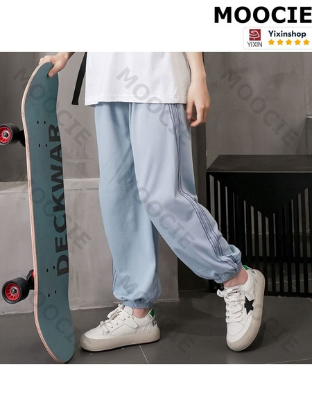 Брюки Девочки, Мальчики MOOCIE галифе синий Спортивный, размер 160 Другое, Эластичная Лето ...