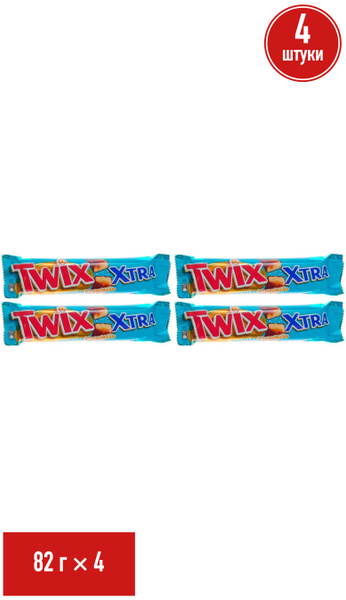 Батончик Twix Экстра Соленая карамель 82 г, набор: 4 штуки купить на OZON по низкой цене ...