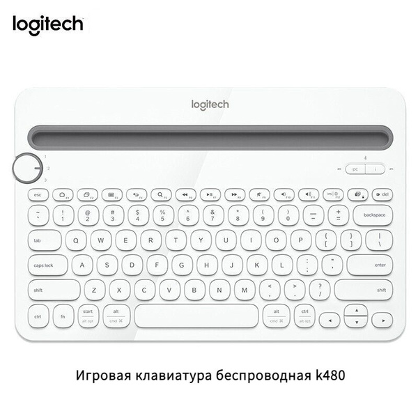 Logitech Игровая клавиатура беспроводная Logitech k480,white, Английская раскладка, белый ...