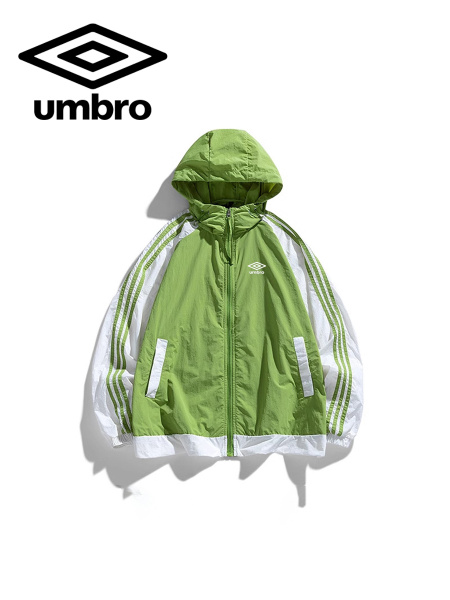 Ветровка Мужской, Женский UMBRO Карманы зеленое стекло V-образный Полиэфирное волокно, размер 48 ...