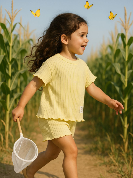 Костюм для малышей Девочки Ramelka На любой сезон Однотонный гипоаллергенный материал, размер 86 ...