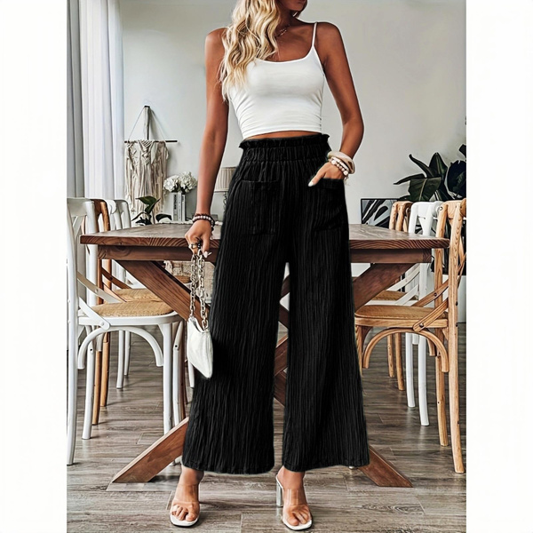 Брюки Женский YIFU HOME черный Лавсан Повседневный, размер 54 Эластичная облегающий Лето Китай ...