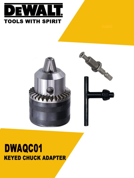 DEWALT DWAQC01 Патрон для дрели, 1.5-10мм + переходник, Патрон ключевой ...