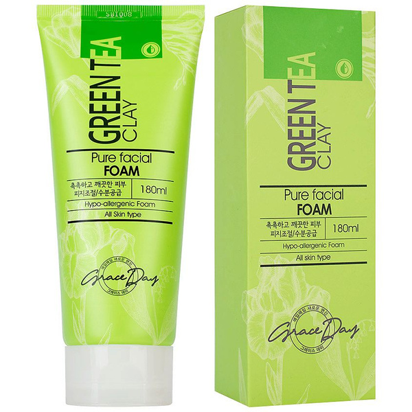 Grace Day Пенка для умывания с зеленой глиной, 180 мл Green Tea Clay Pure Facial Foam, 180 ml ...