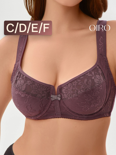 Бюстгальтер Женский OIRO мягкая чашка на каркасе, на косточках, размер 105D фиолетовый Полиамид ...
