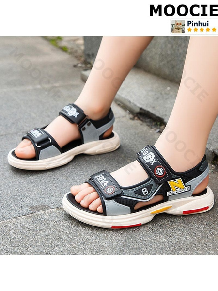 Босоножки Мальчики MOOCIE Без каблука, размер 33 Круглый нос, Низкая модель Демисезон Липучки ...