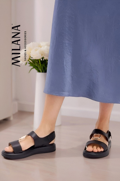 Сандалии Женский Milana, размер 36 Натуральная кожа Без каблука Открытый нос, Мягкая стелька 6 ...