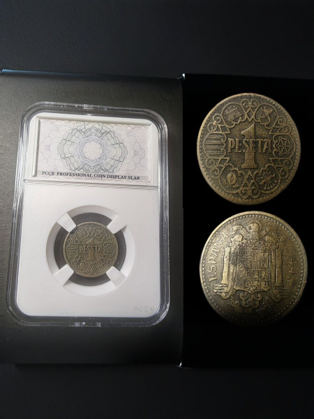 Испания 1 песет 1944г. монета в слабе Франсиско Франко (1939 - 1975) купить на OZON по низкой ...