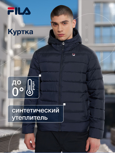 Пуховик Мужской Fila синий Полиэстер, размер 52 Демисезон Полиэстер Вьетнам купить c доставкой ...