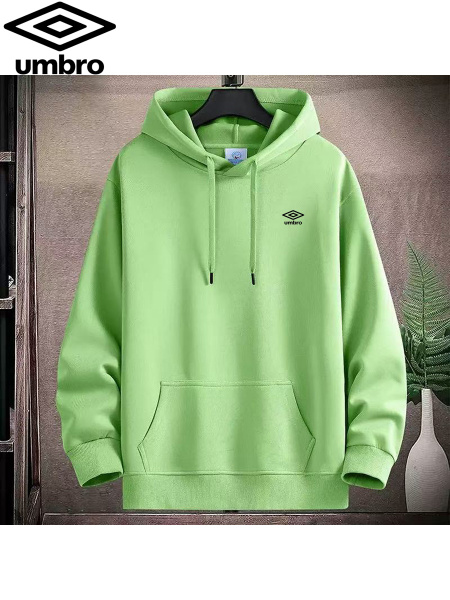 Свитшот Мужской UMBRO Карманы ярко-зеленый Эластичная Политекс, размер 46, 48 полуприлегающий ...