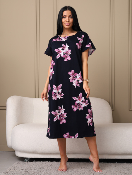 Платье Женский Seffo темно-синий, розовый прямое Повседневный Короткий ...